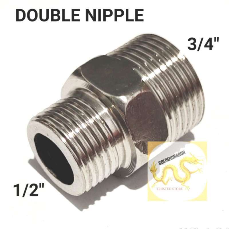 Jual Double nepel 3/4 X 1/2 stainless steel tebal di Seller Luxury shop - Taman Sari, Kota ...