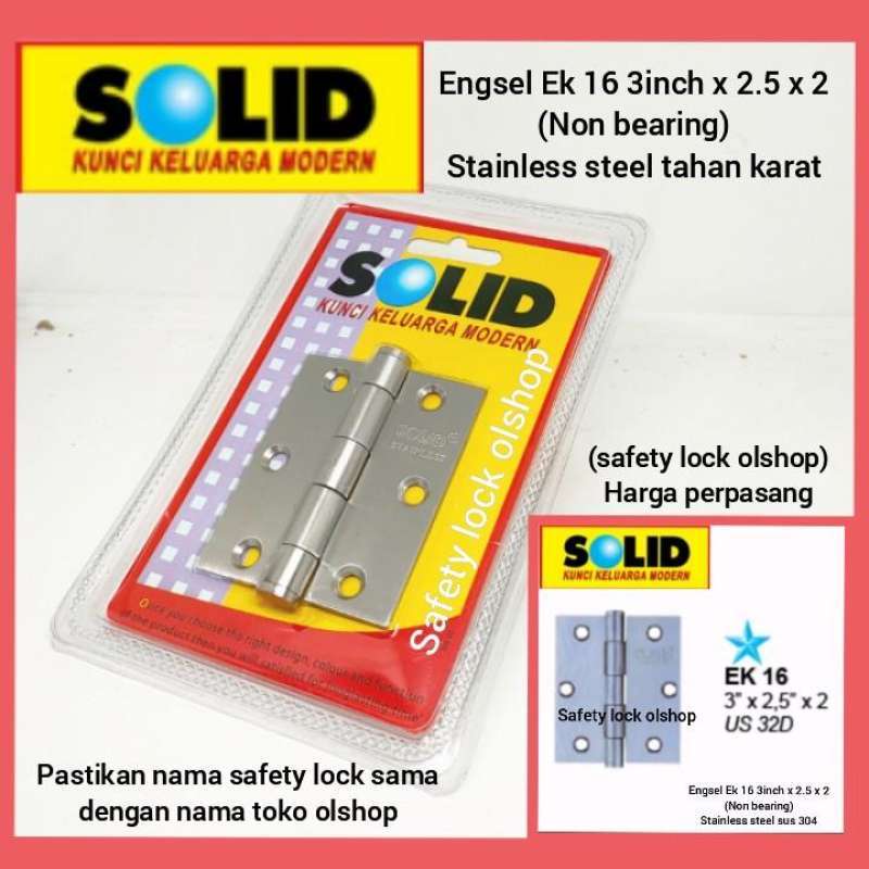 Jual Engsel Pintu Solid Ek 16 3 Di Seller Safetylock - Pegadungan, Kota ...