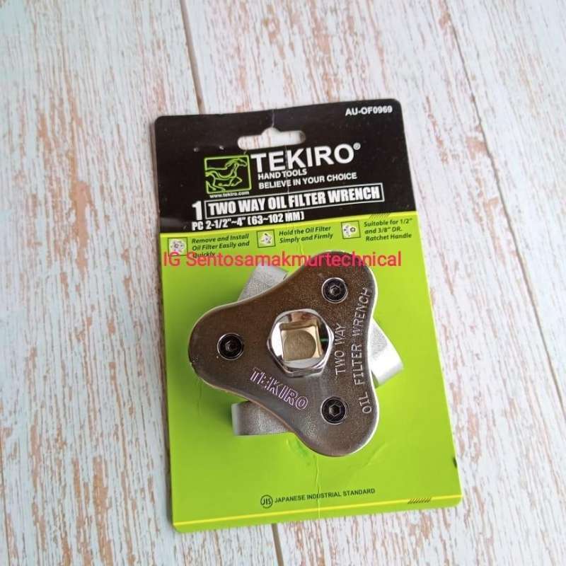 Jual TEKIRO Kunci Pembuka Oli Oil Filter Two Way Wrench 2 Arah 3 Kaki ...