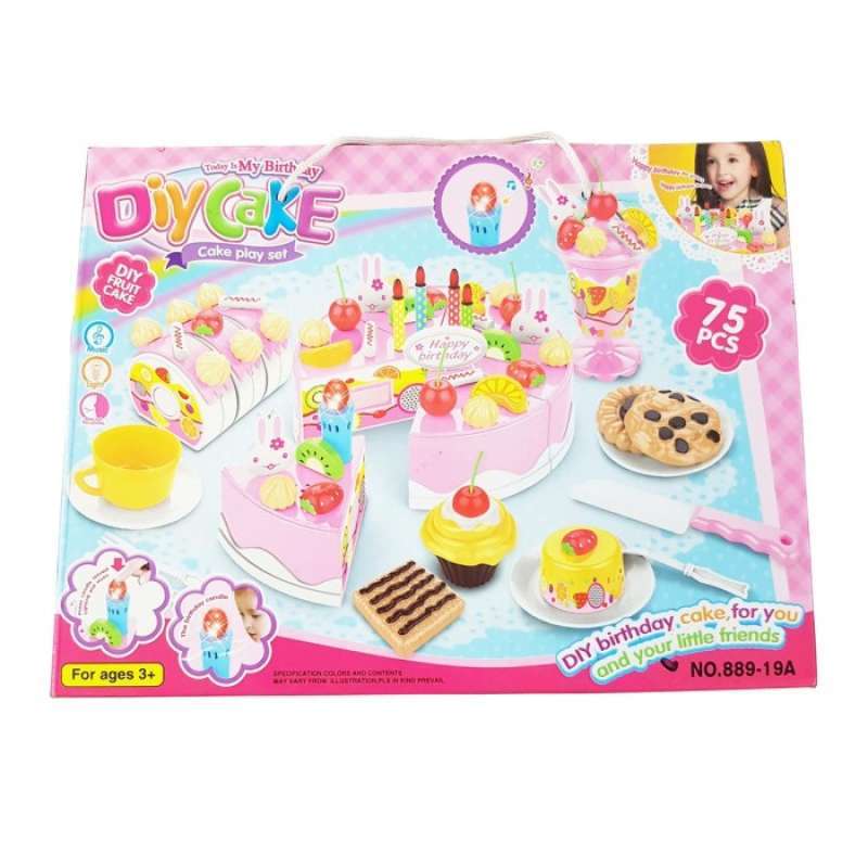 Promo Mainan Anak Diy Cake 75 Pcs Diskon 5% Di Seller Sunglow Store ...
