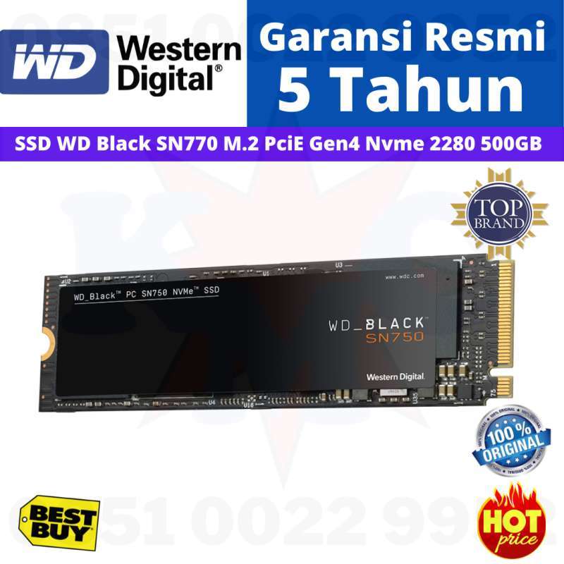 Jual SSD WD Black SN770 500GB SN 770 500 GB M.2 2280 NVMe PCIe Resmi di ...