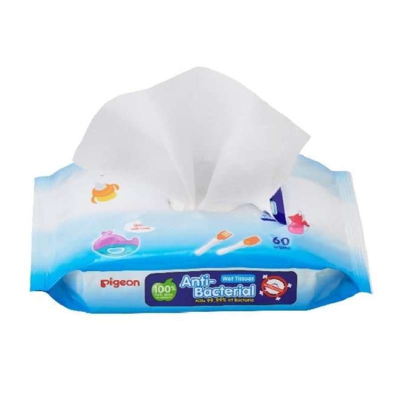Jual Tisu Basah Bayi PIGEON Baby Wipes Anti bacterial 60 sheets tissue ...