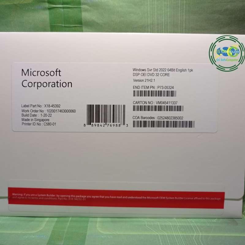 Promo Windows Server 2019 Standard 32 Core 64 Bit Original Fullpack ...
