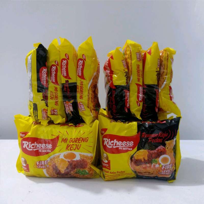 Promo Richeese Mie Instan Goreng Keju @ 4 Pack - Keju Pedas Diskon 14% ...