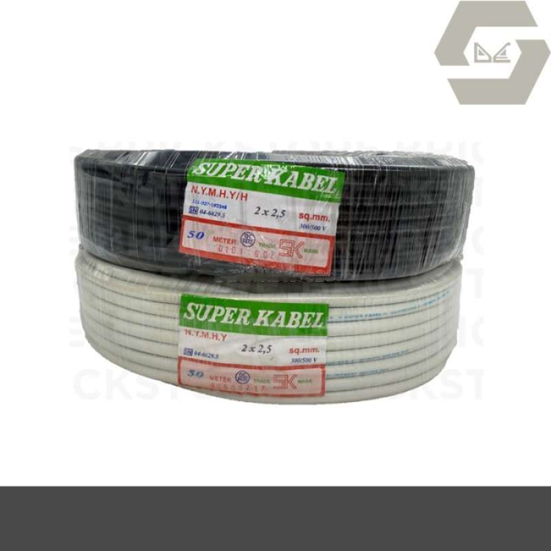 Promo Kabel Listrik Nyyhy / Nymhy 2X2.5 Serabut Putih/Hitam @50M Super ...