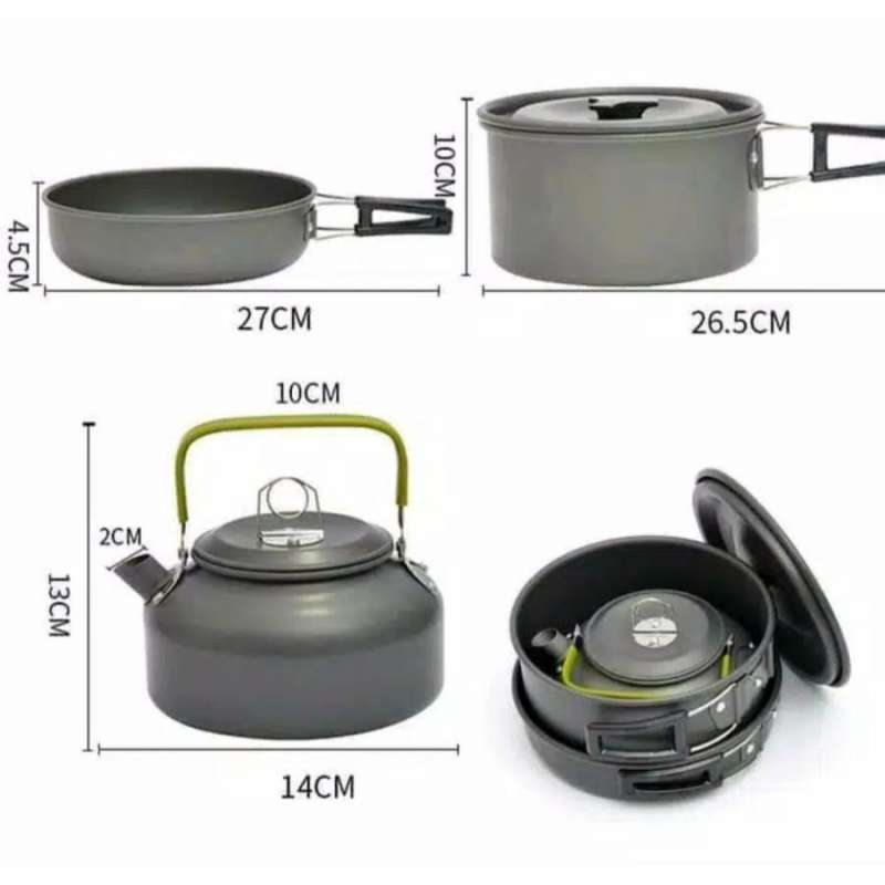 Jual Nesting Camping Cooking Set Teko Ds 308 3-4 Orang Alat Masak ...