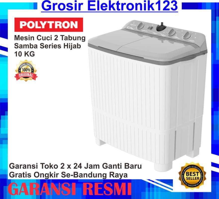 Jual MESIN CUCI POLYTRON 2 Tabung Samba Series Hijab 10 KG – PWM 1076 ...