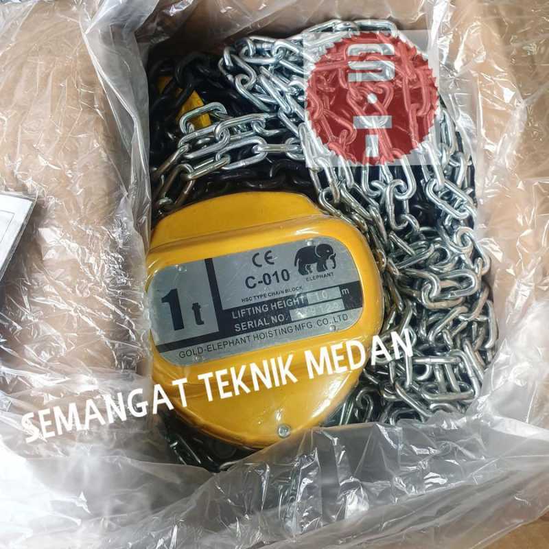 Jual CHAIN BLOCK TAKEL KATROL HOIST 1TON 1 TON 10 METER 10 M ELEPHANT ...