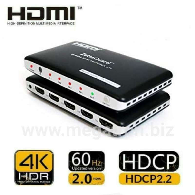 Promo Hdmi 2.0 Switcher / Selector 4 Input (4X1)- Support 4K Uhd 60Fps ...