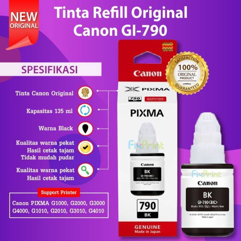 Jual Tinta Canon Gi790 Gi-790 Refill Printer G1010 G2010 G3010 G4010 ...