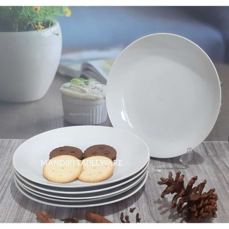 Jual Free Ongkir Piring Kue 7 Inch Keramik / Putih Polos / Dessert ...