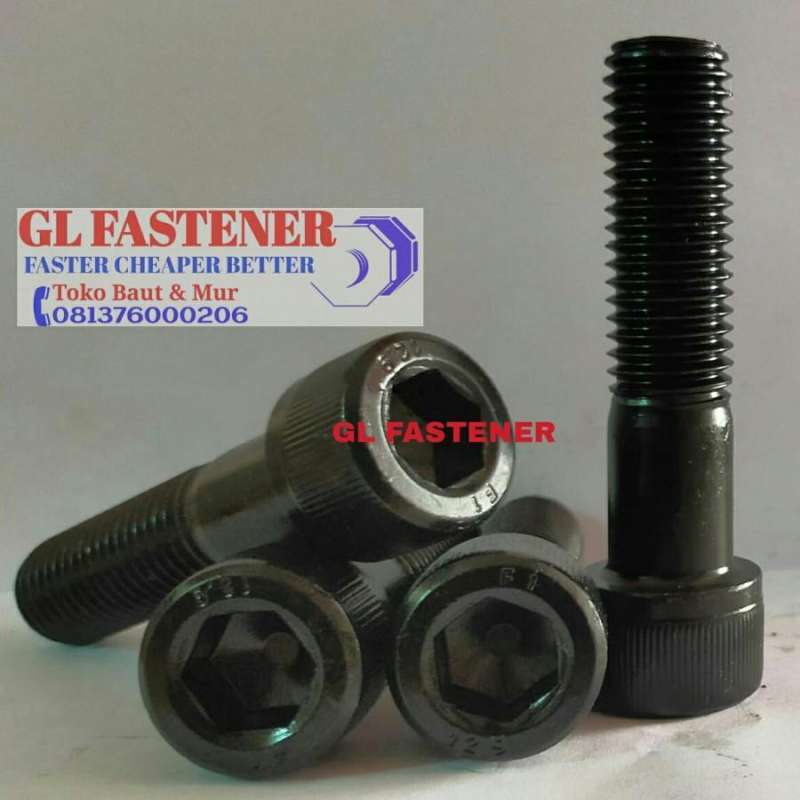 Jual Baut L Baja M8 X 60 Hitam / Socket Cap Screw Grade 12.9 Bl P1.25 L6 Di Seller Gl Fastener ...