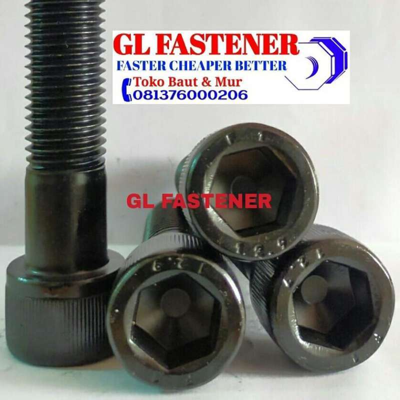 Jual Baut L Baja M8 X 60 Hitam / Socket Cap Screw Grade 12.9 Bl P1.25 L6 Di Seller Gl Fastener ...