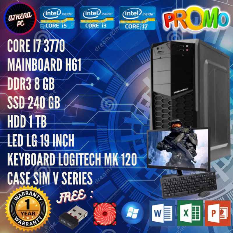 Jual PC Komputer Rakitan Murah Core i7 3770 DDR3 8GB MONITOR LG 19 PAKET di Seller Cullen darrel ...
