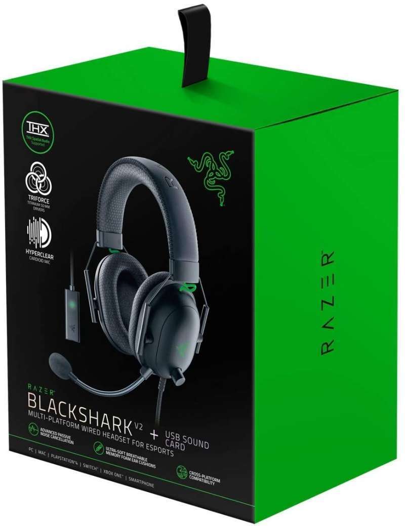 Jual Razer BlackShark V2 Wired Gaming Headset + USB Sound Card di ...