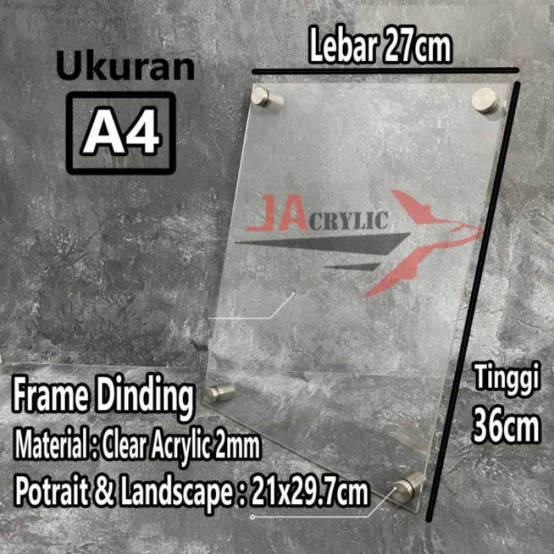 Promo Frame Dinding Akrilik / Display Dinding Akrilik Ukuran A4 / A3 ...