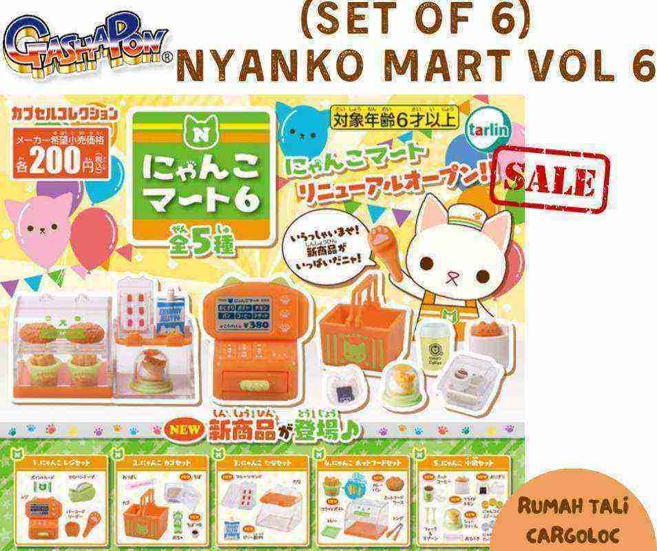 Jual Mainan Miniatur GACHA SET 6 MINI NYANKO MART Vol 6 (JAPAN) di ...