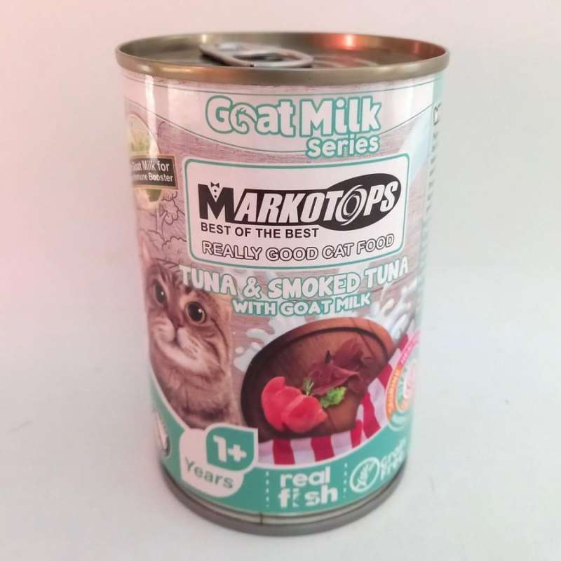 Jual Wet Food Kucing MARKOTOPS Tuna & Smoked Tuna with Goat Milk 400gr ...