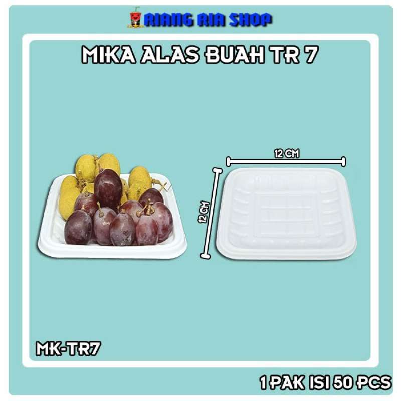 Jual Mika Tray Alas Buah Putih Susu @50 Pcs Mika Buah Tr-7 Tatakan Buah ...