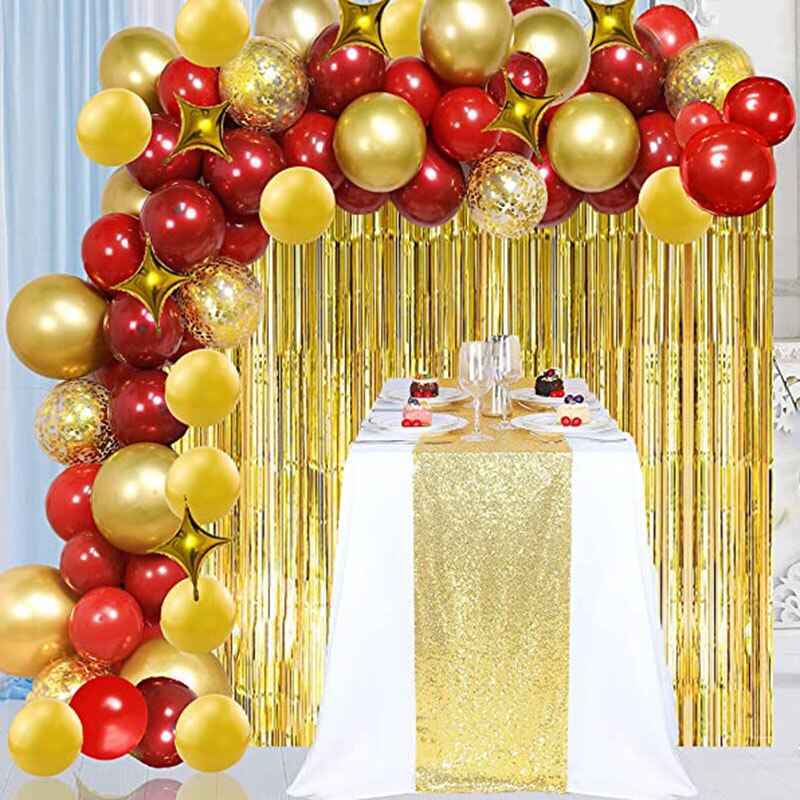 Jual Christma Ruby Balon Merah Garland Lengkungan Kit Bintang Foil ...