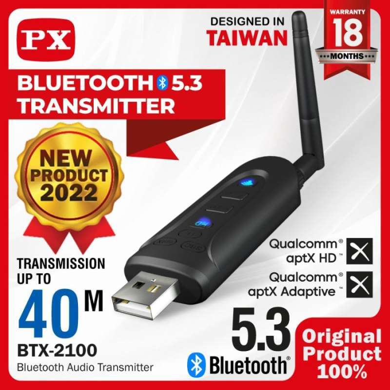 Jual Bluetooth USB Audio Transmitter 5.3 aptX Adaptive HD AUX PX BTX-2100 di Seller ...