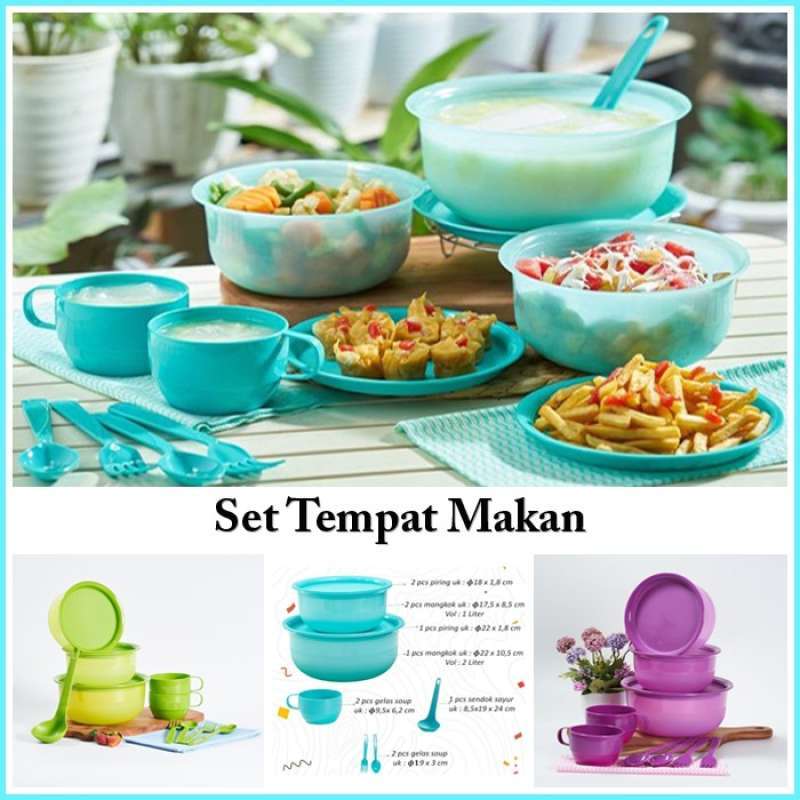 Jual Wadah Tempat Makan Set - Tempat Mangkok Set - Set Wadah Tempat ...