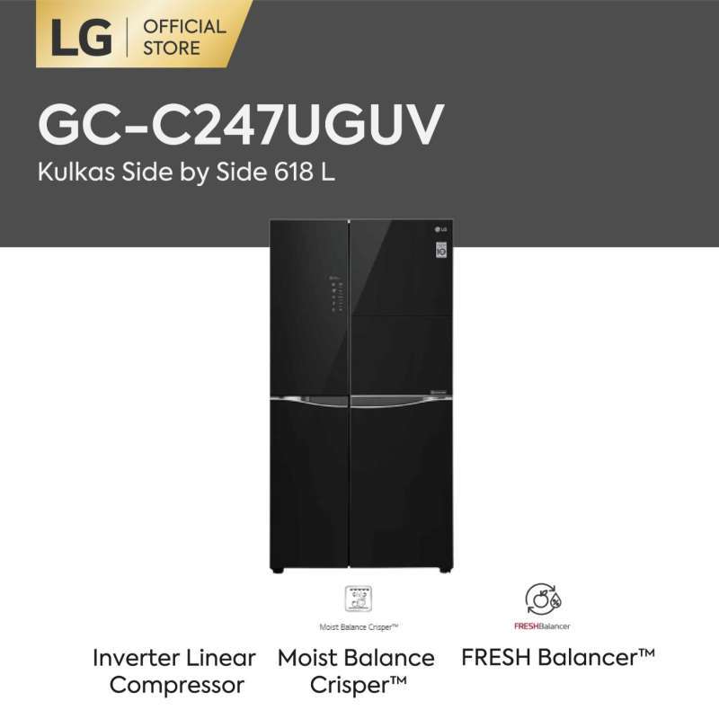 Jual LG GC-C247UGUV Kulkas Side By Side Inverter Linear Compressor [675 ...