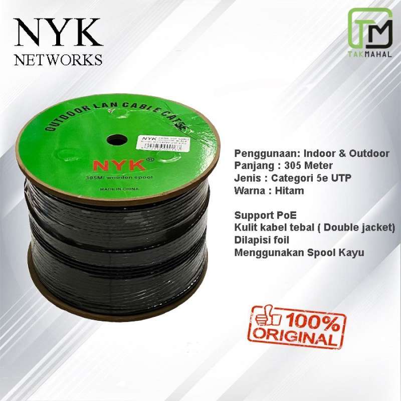 Promo Nyk Kabel Lan Outdoor Utp Cat 5E Cat5E 305 Meter (Double Jacket ...