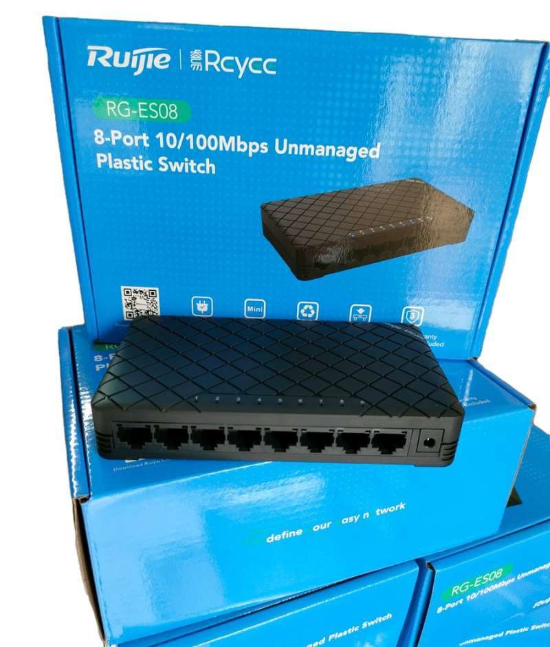 Promo Ruijie RG-ES08 ES08 8-Port 10/100Mbps Unmanaged Plastic Switch ...