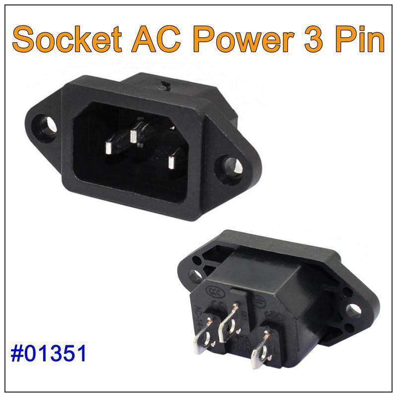 Jual Socket Ac In Panel Mount Plug Power Socket Connector 10a 250v 3 ...