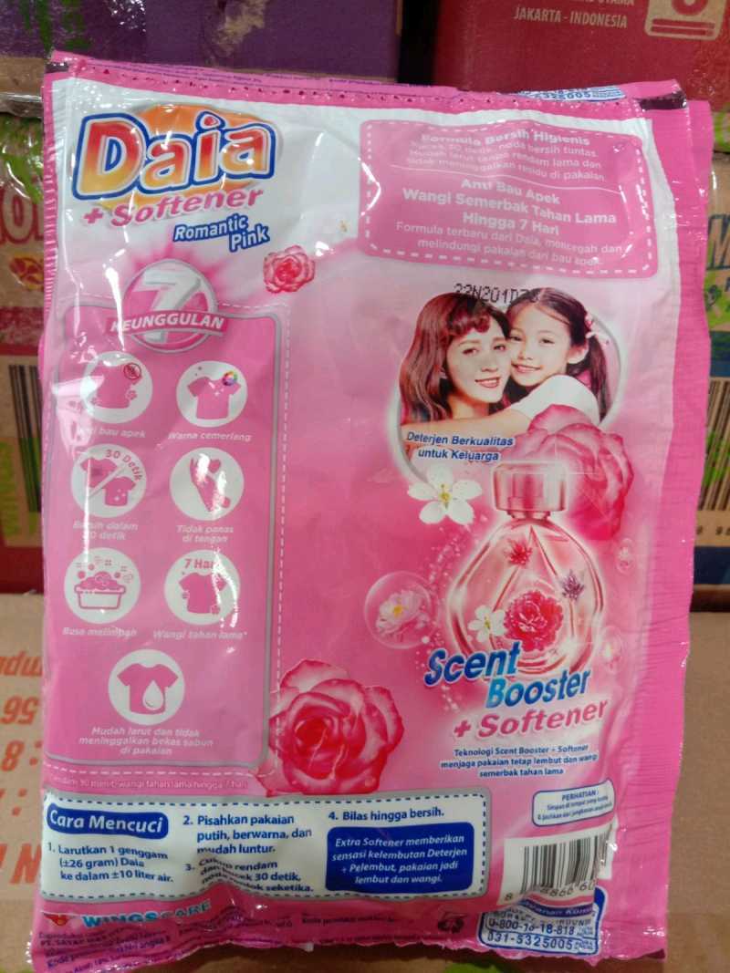 Jual Daia Detergent Softener Romantic Pink [53 G X 72 Sachet] Di Seller Tri Karya Gemilang ...