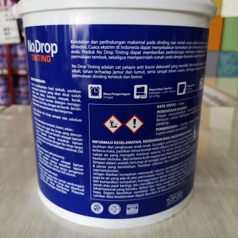 Jual Cat Tembok Tinting Nodrop 20kg Cat Waterproofing Int/ext No Drop Di Seller Kefira Store ...