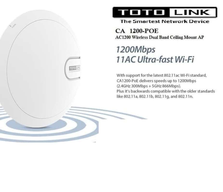 Jual Totolink Ca1200 Access Point Cap1200-poe Wireless Dual Band Ca1200-poe Di Seller Total Net ...