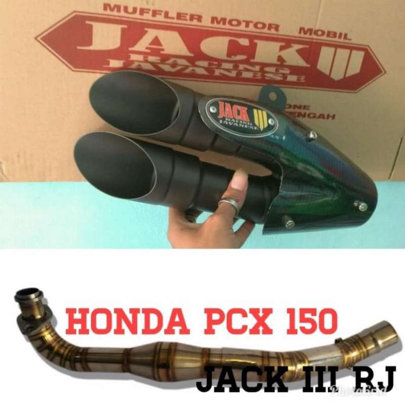 Jual Knalpot racing PCX 150 original JACK III RJ double black di Seller ...