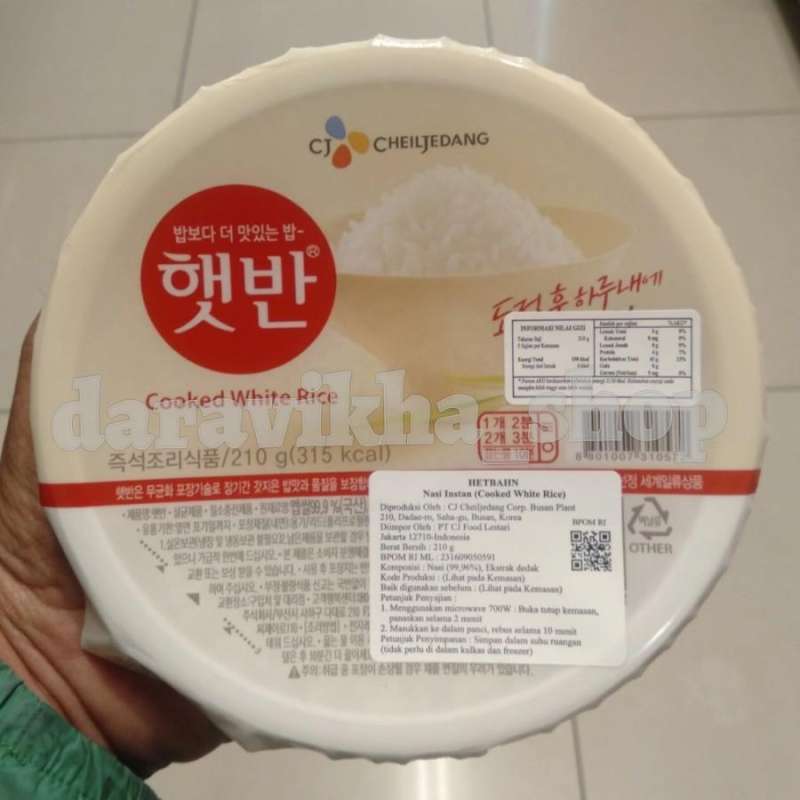 Jual CJ Hetbahn Cooked White Rice 210gr / Nasi Instant di Seller ...