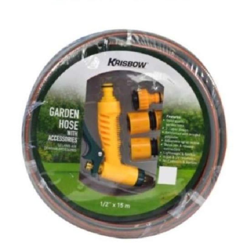 Promo Krisbow selang air 1/2 inci x15 meter dengan nozzle selang taman Diskon 6% di Seller ...