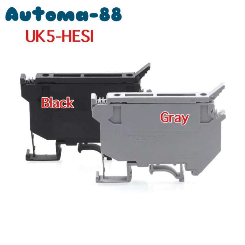 Promo Uk5-hesi Din Rail Modular Fuse Terminal Block Bukan Phoenix Contact - Black 50pcs Diskon 6 ...