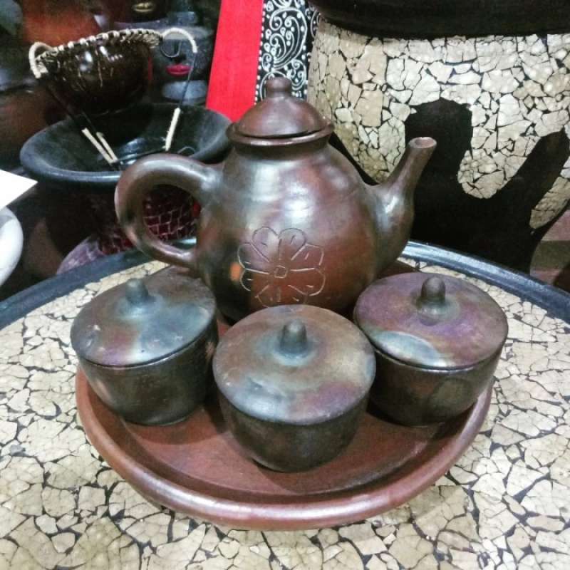 Promo Teko Poci Gerabah Tanah Liat 1Set/Teko Poci Tradisional Diskon 17 ...