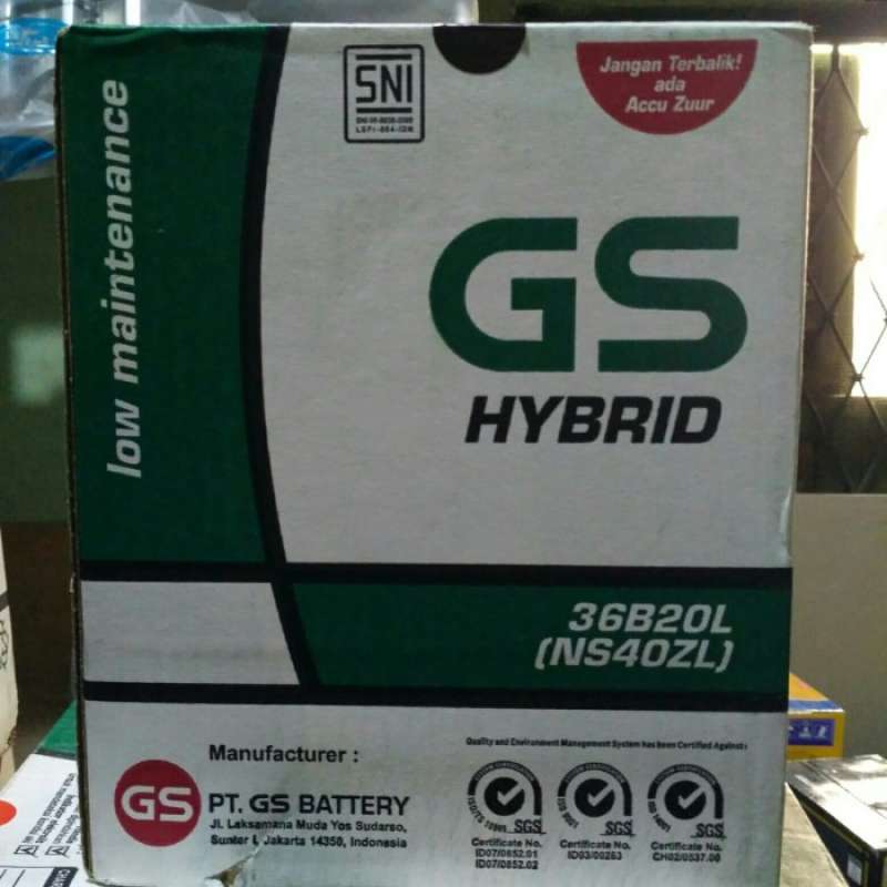 Jual Aki Mobil / Battery Gs Astra Type Gs Hybrid 36B20L / Ns40Zl 12V ...