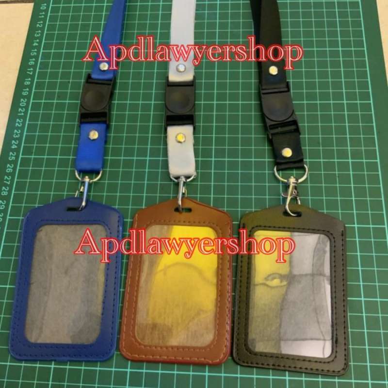 Jual Name Tag / ID Card Kulit Kalep Plus Tali ID Card Lanyard Bagus di ...