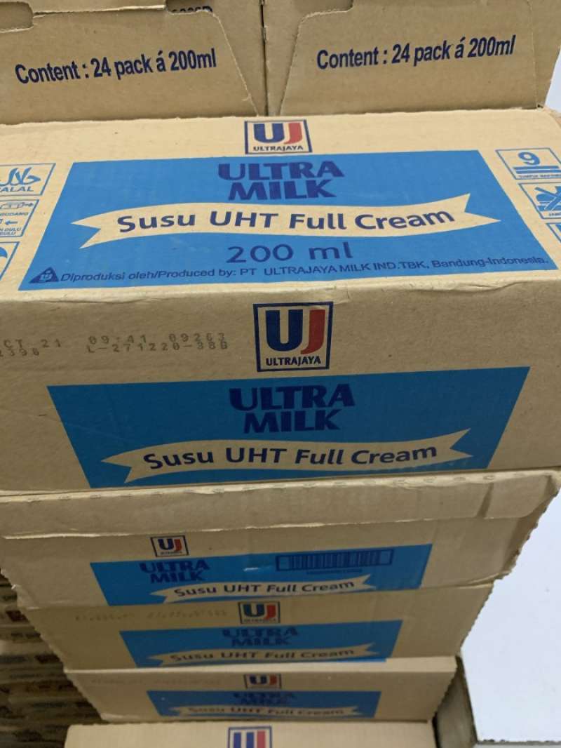 Promo Susu Ultra 200ml Full Cream Putih 1 Karton / Dus Isi 24 Pc Diskon ...