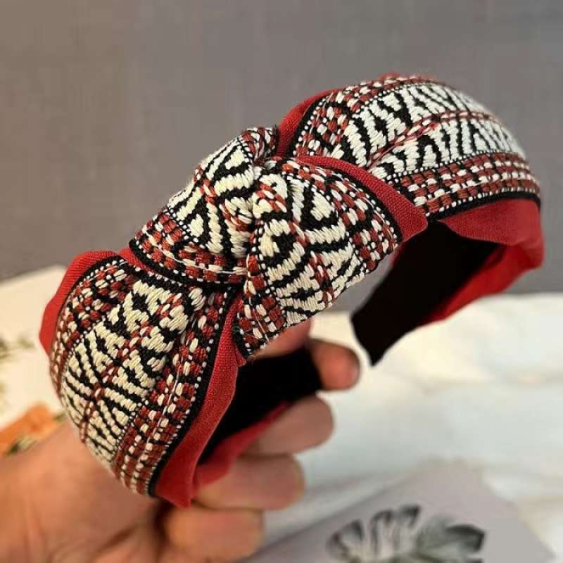 Promo Bando Bandana Simpul Korea Wanita Motif Tweed Batik Headband Hana ...