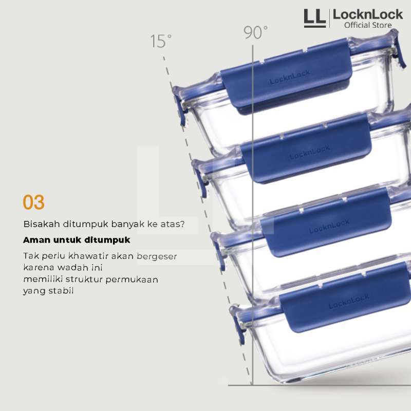 Promo LocknLock Top Class Oven Glass Kedap Air dan Udara Rectangular ...