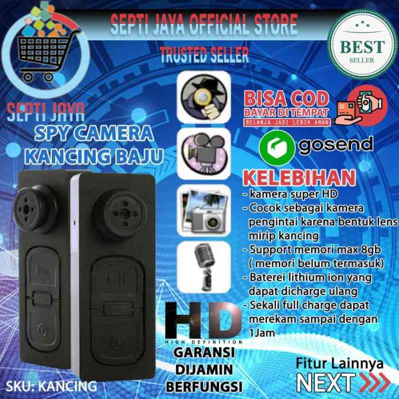 Jual Kamera Mini HD Button Dv Spy Camera bentuk Kancing Baju lens TF ...