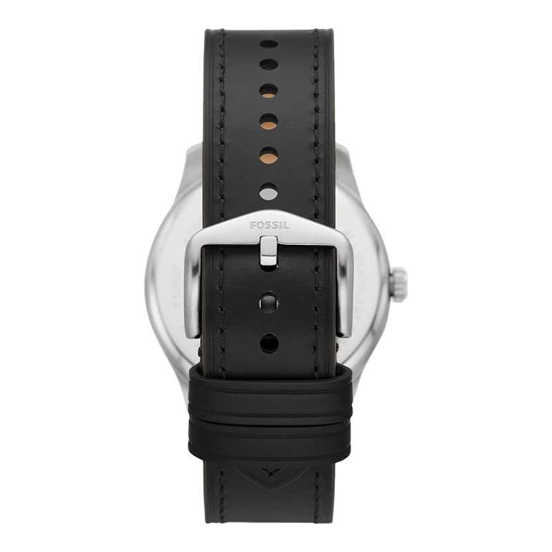 Promo Fossil Dayliner Fs5926 men Black Dial Black Leather Strap ...