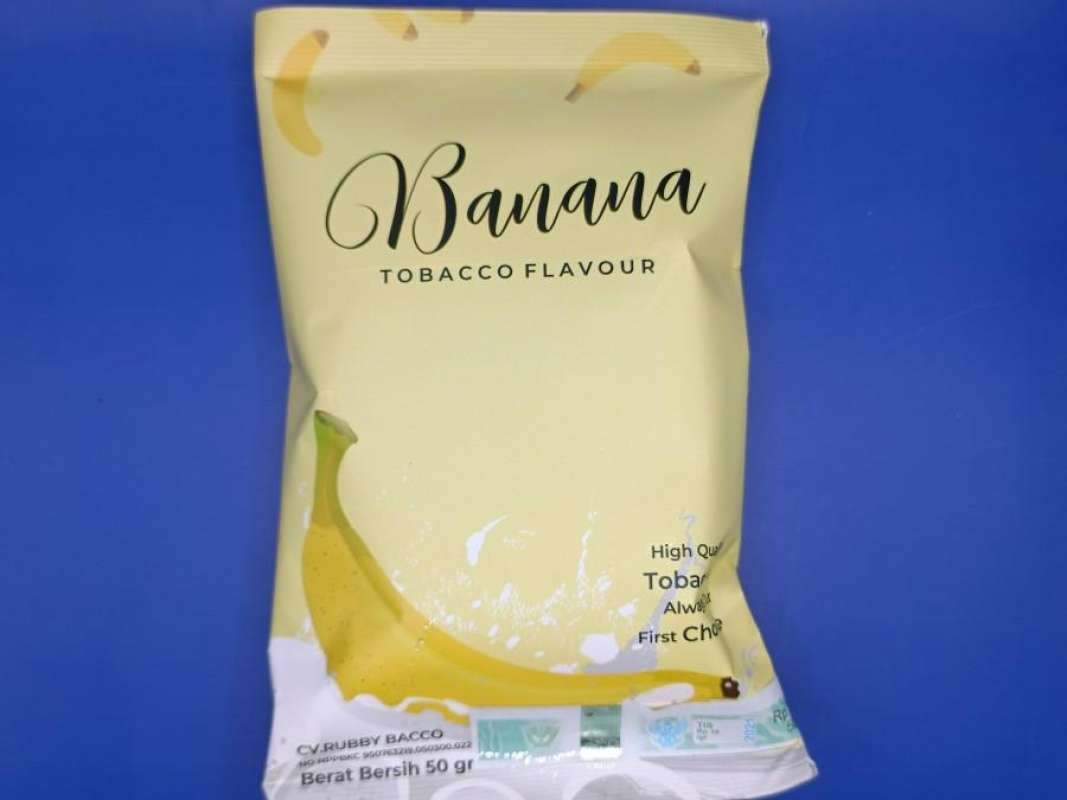 Jual tembakau lintingan - tobacco flavour banana rubby bacco 50gr ...