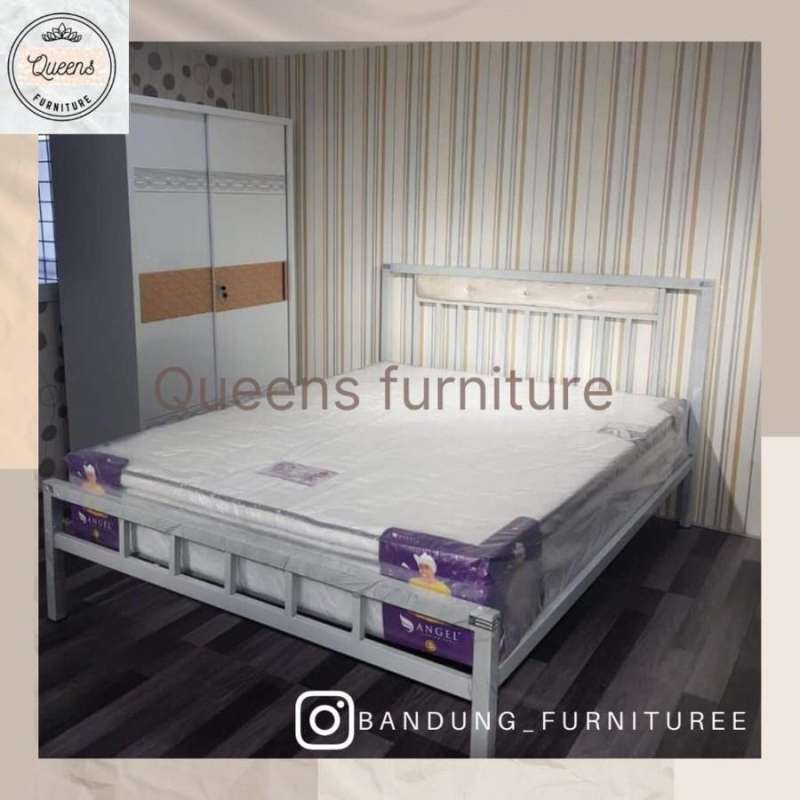 Jual Ranjang besi minimalis putih ukuran 120, 160 dan 180 di Seller ...
