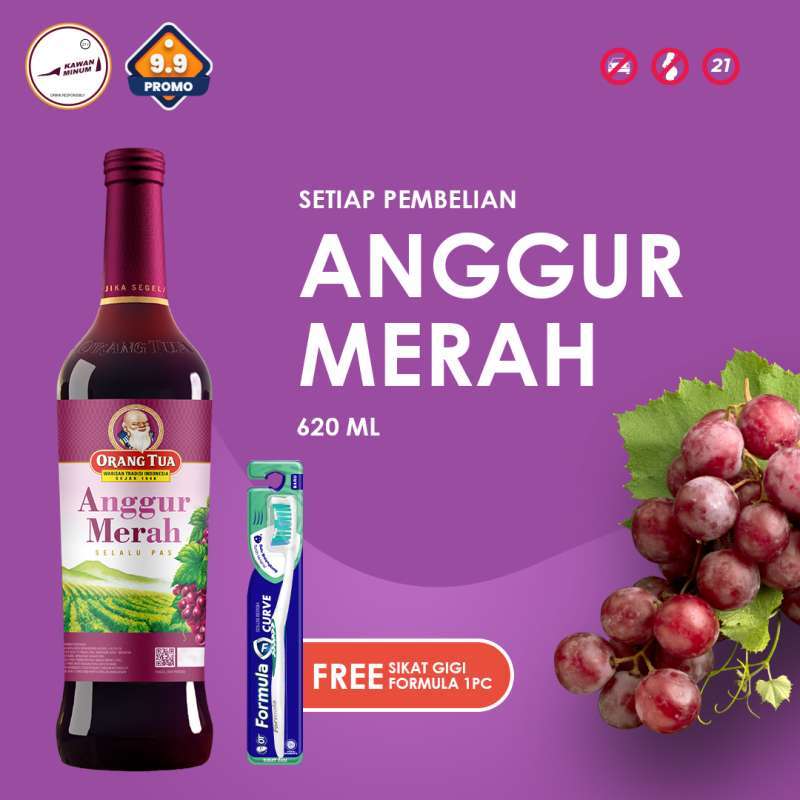Jual Beli Anggur Merah 620mL FREE Sikat Gigi Formula di Seller Kawan ...