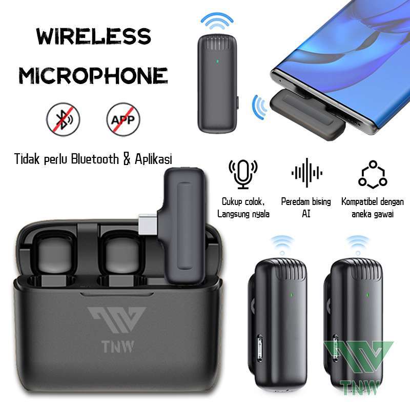Promo TNW-X9 Mikrofon Lavalier Nirkabel Microphone Diskon 40% di Seller ...