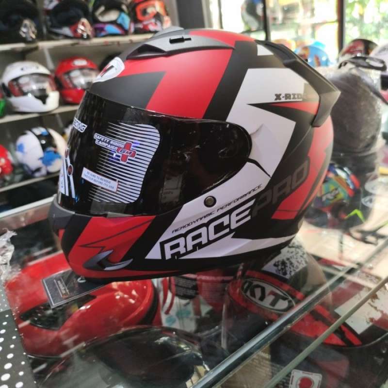 Promo Paket Ganteng Helm Gm Race Pro Full Face Diskon 11% Di Seller ...